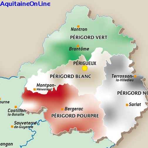 Carte du Périgord » Vacances - Arts- Guides Voyages