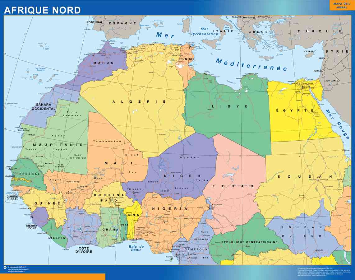 Carte Afrique Nord ≡ Voyage - Carte - Plan
