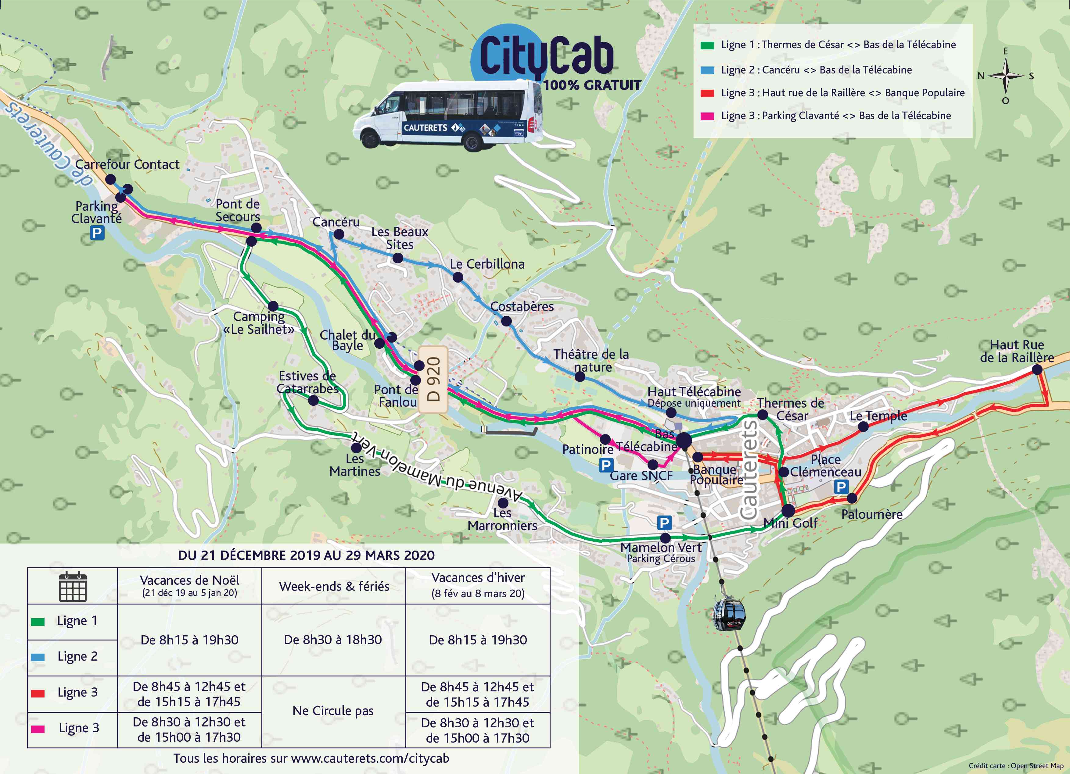 Carte de Cauterets ≡ Voyage - Carte - Plan