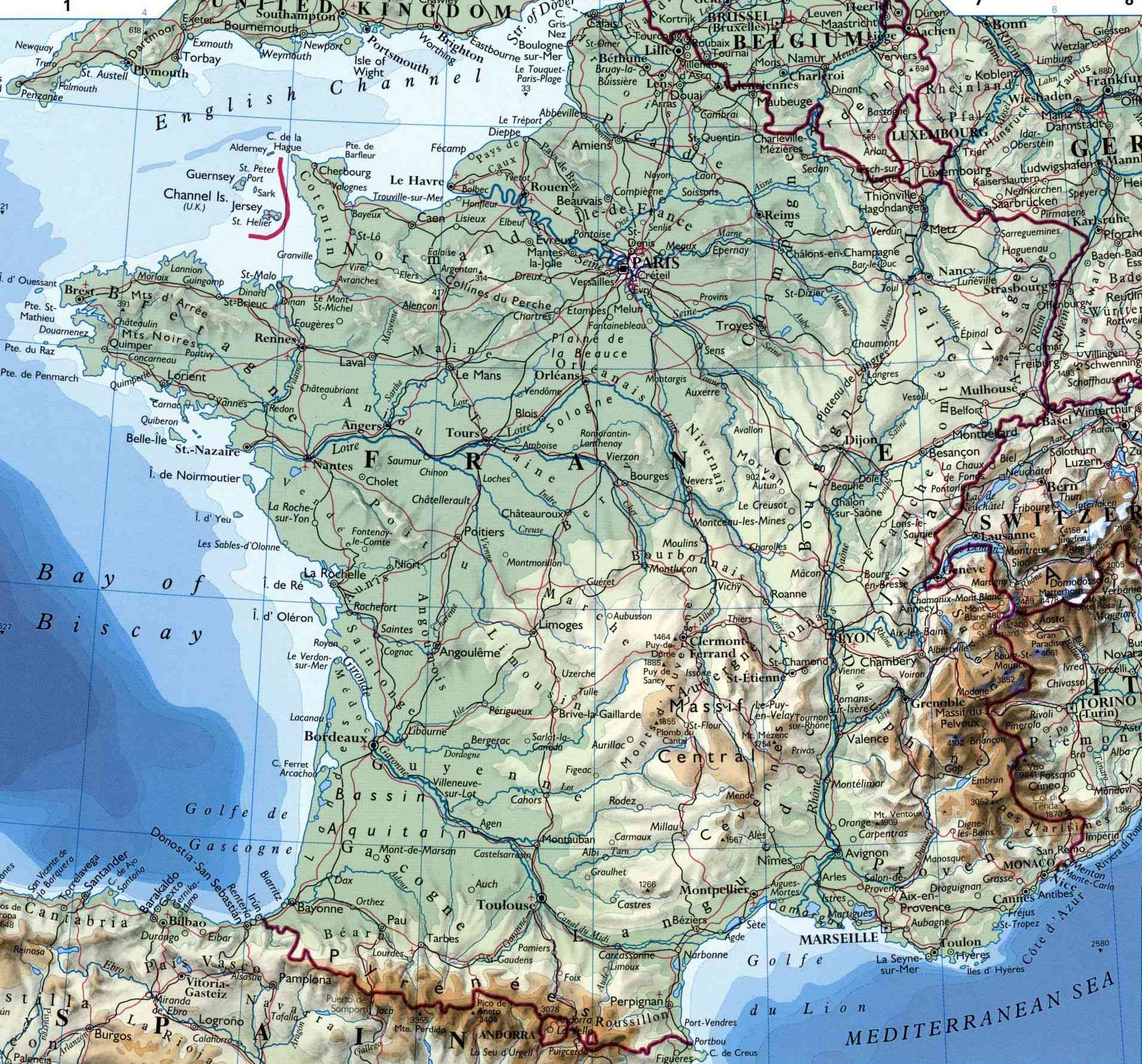 Carte de France détaillée ≡ Voyage - Carte - Plan