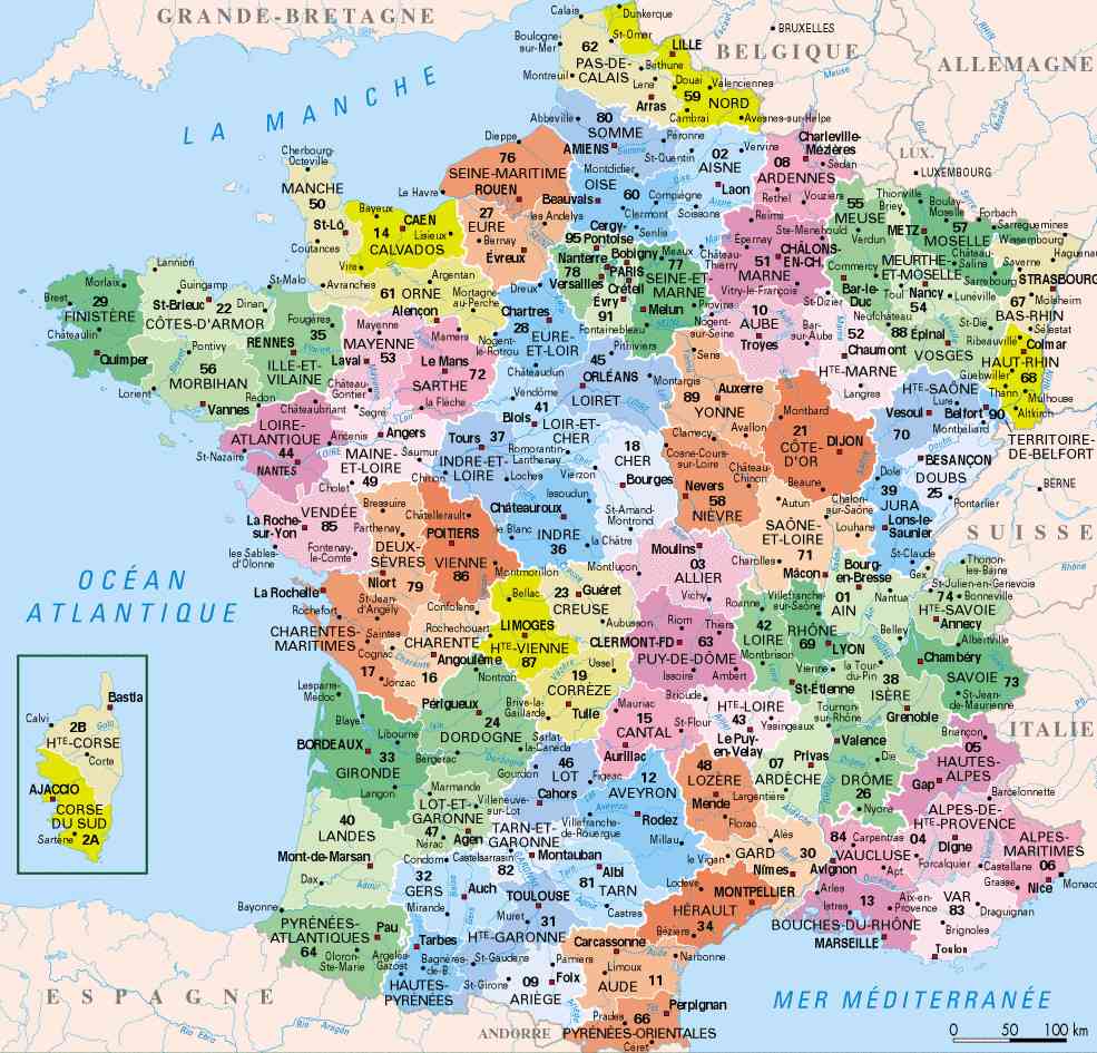 Carte De France R gions Et D partements Fran ais Voyage Carte Plan