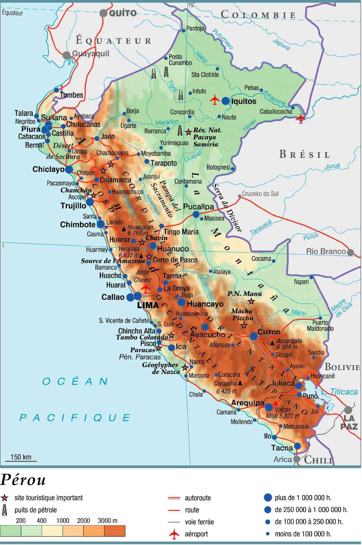 Carte du Pérou ≡ Voyage - Carte - Plan