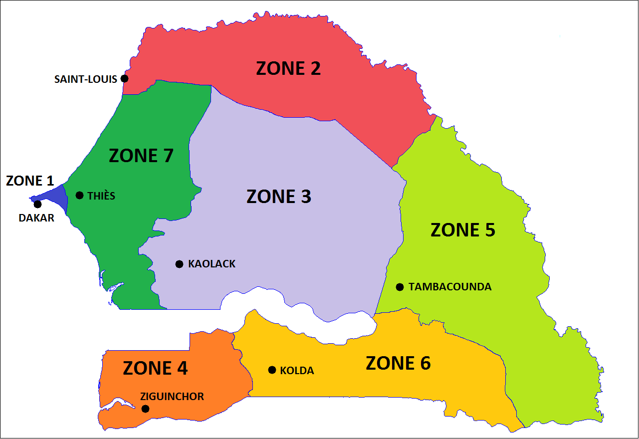 Carte du Sénégal ≡ Voyage - Carte - Plan