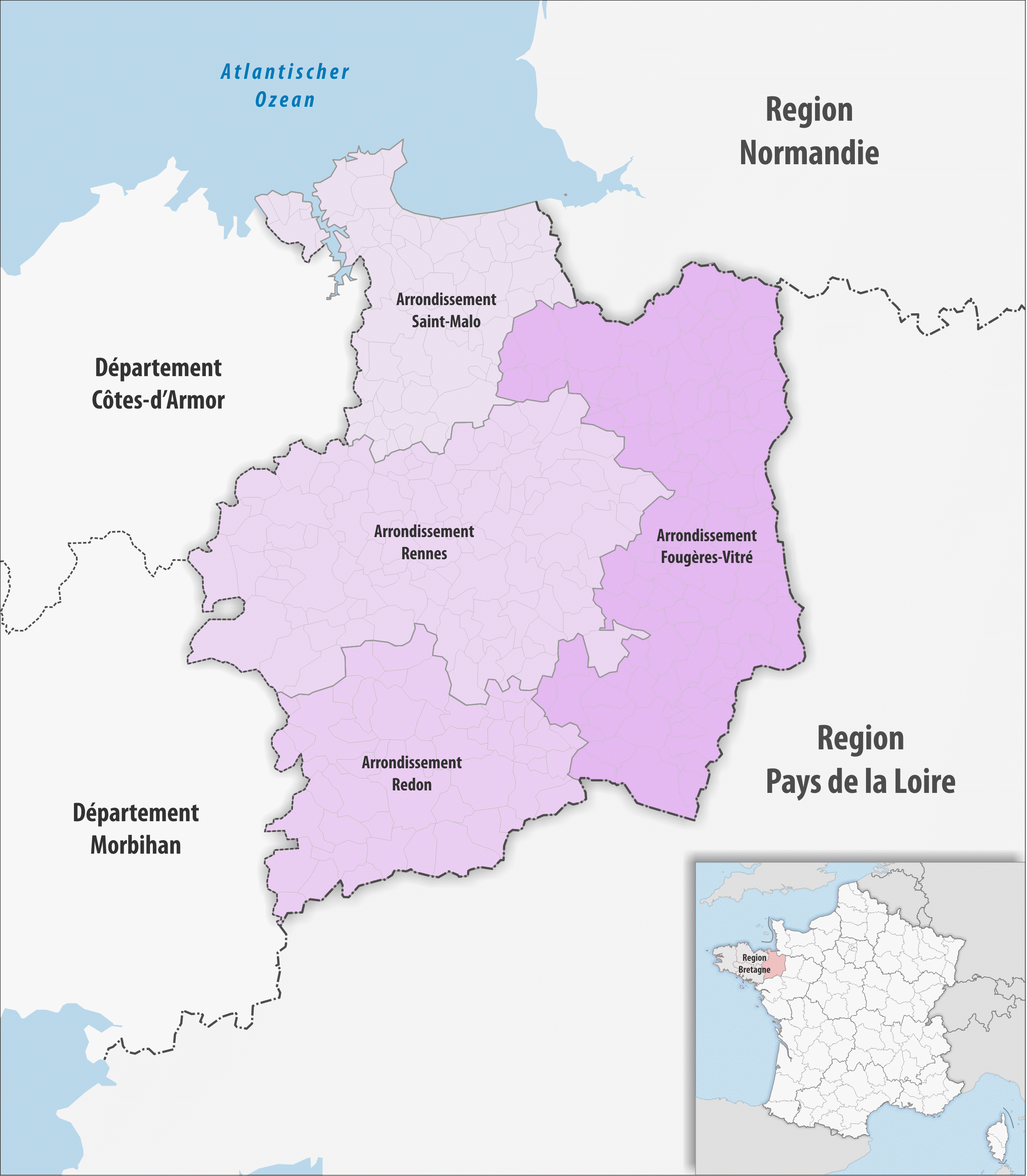 Ille et Vilaine-Département 35 ≡ Voyage - Carte - Plan