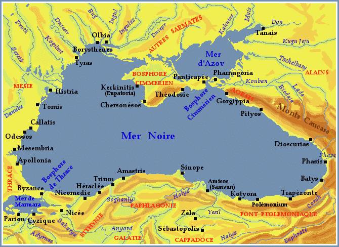 Mer noire ≡ Voyage - Carte - Plan