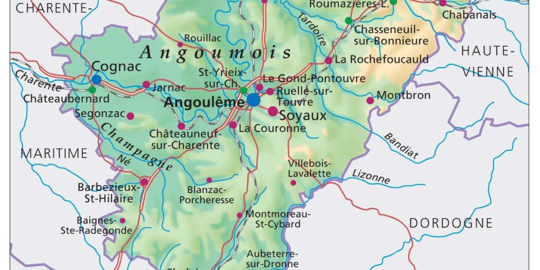 Carte de la Charente » Vacances - Arts- Guides Voyages