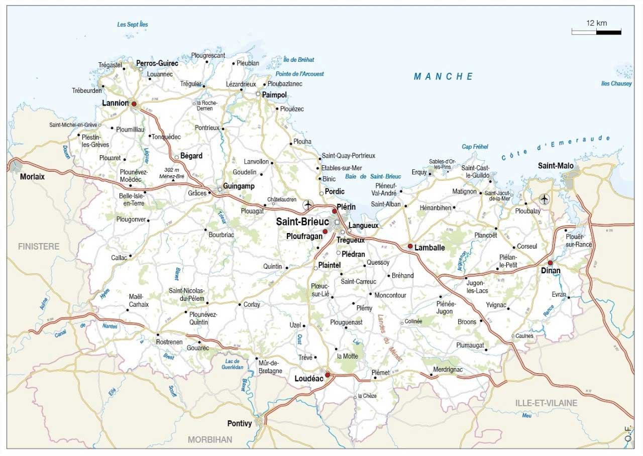 Carte des Côtes d Armor » Vacances - Arts- Guides Voyages