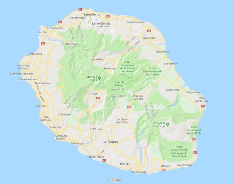 Ile de la Réunion ≡ Voyage - Carte - Plan