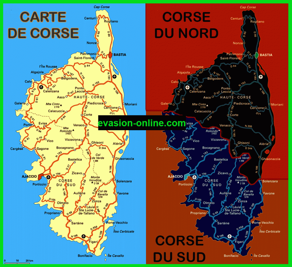 Carte Corse ≡ Voyage - Carte - Plan