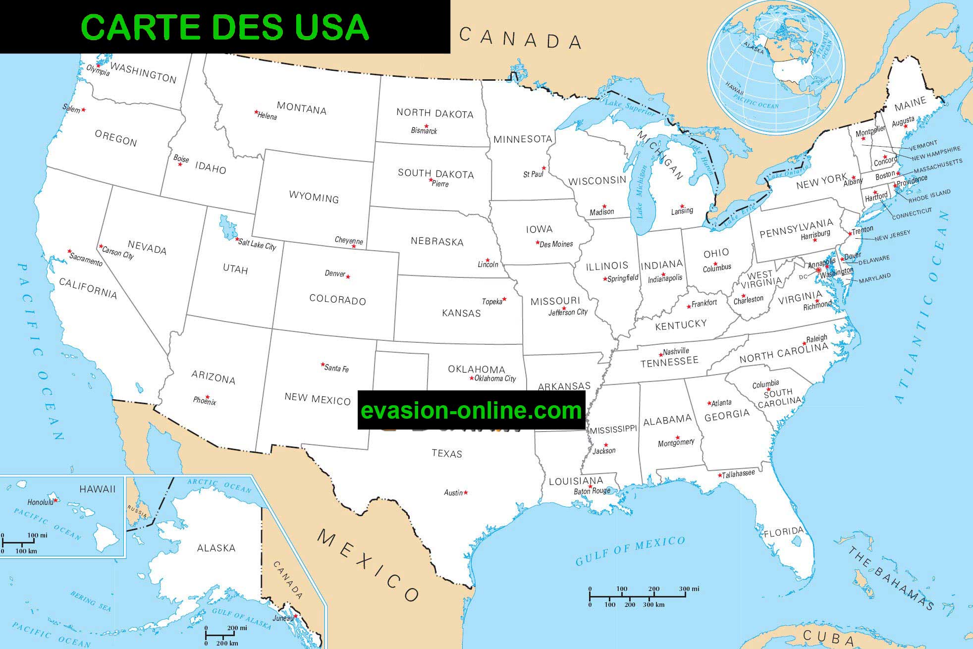 USA - Images de voyages ≡ Voyage - Carte - Plan