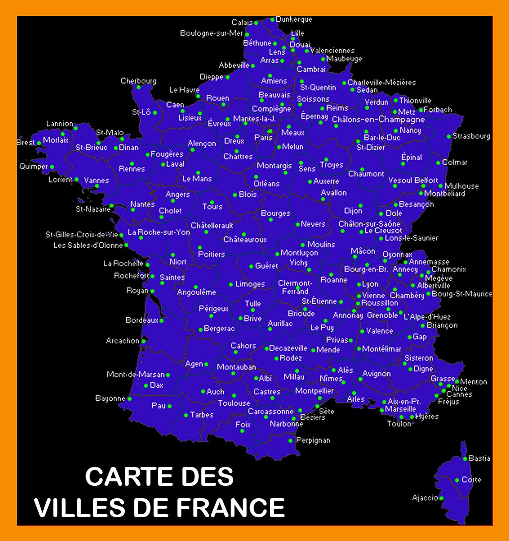 Villes de France - Carte ≡ Voyage - Carte - Plan