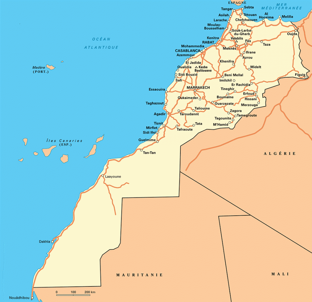 Carte du Maroc ≡ Voyage - Carte - Plan