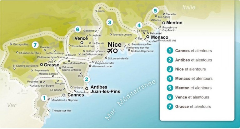 La côte d Azur ≡ Voyage - Carte - Plan