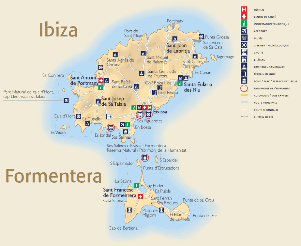 Ibiza carte touristique » Voyage - Carte - Plan
