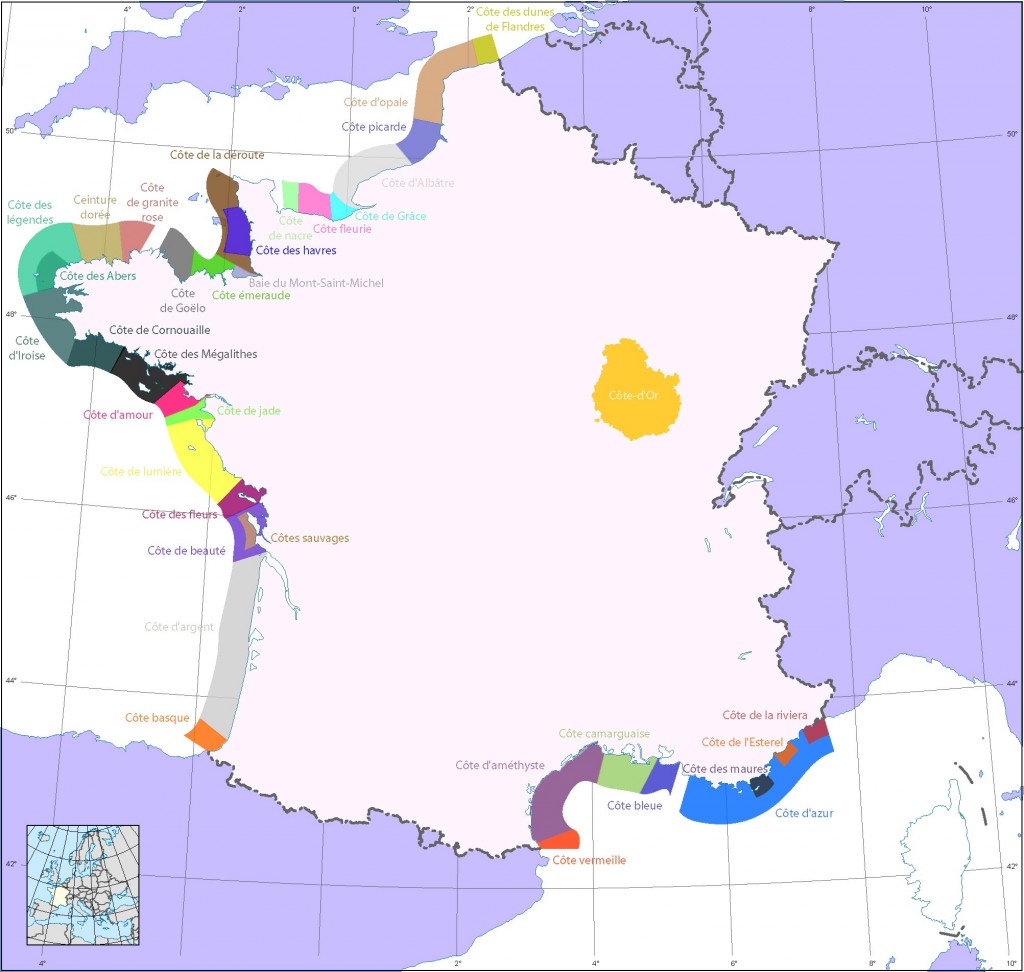 Côte française ≡ Voyage - Carte - Plan