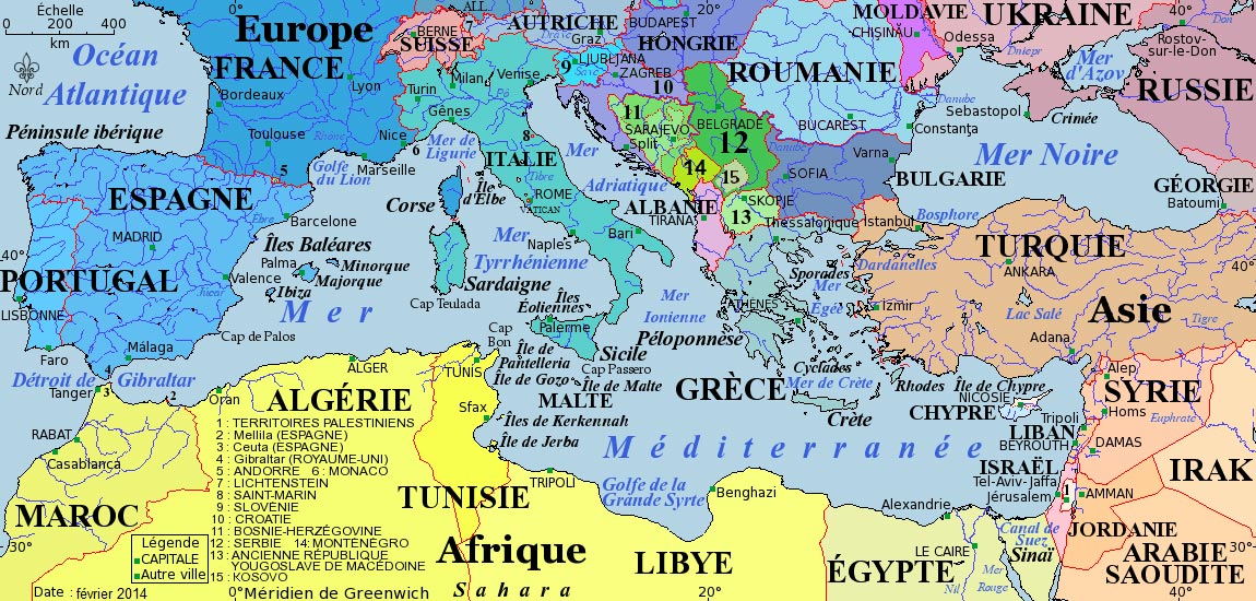 Méditerranée ≡ Voyage - Carte - Plan