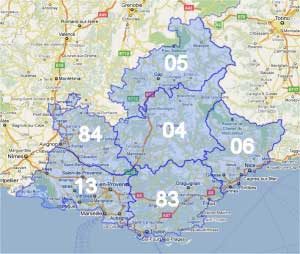 Région PACA ≡ Voyage - Carte - Plan