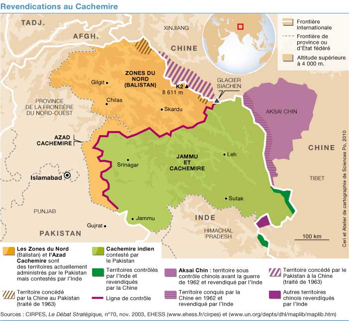Carte du Cachemire » Voyage - Carte - Plan