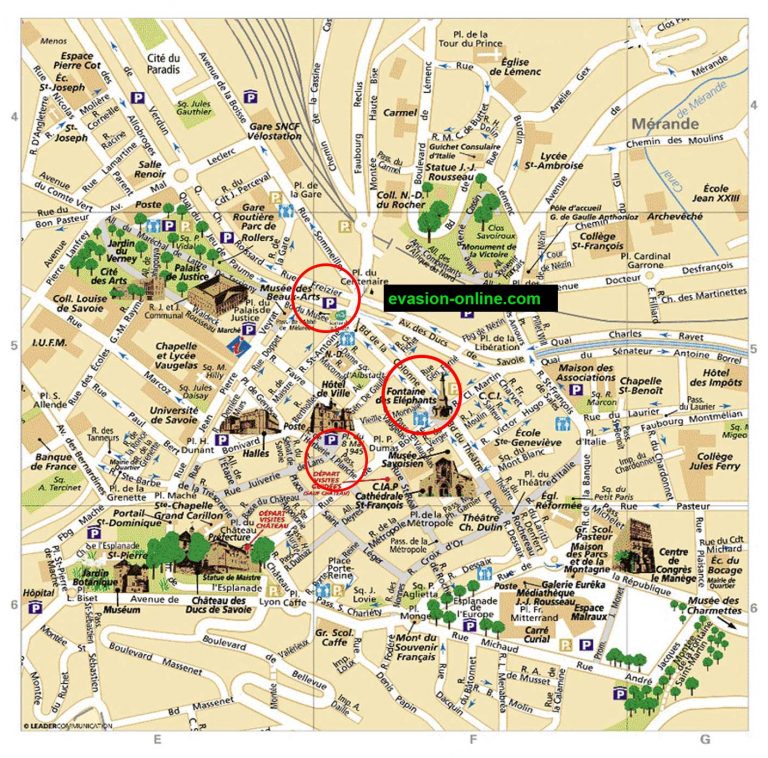 Carte - Ville de Chambéry ≡ Voyage - Carte - Plan