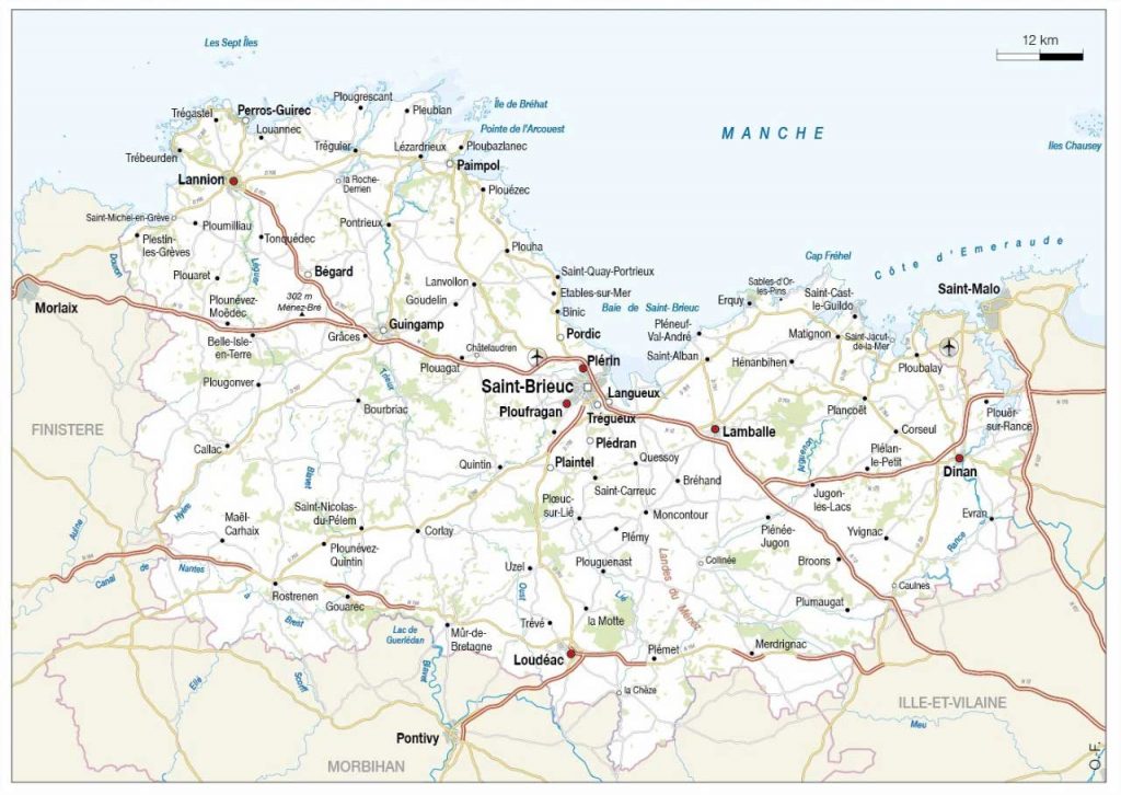 Carte des Côtes d Armor ≡ Voyage - Carte - Plan