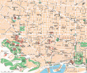 Barcelone Carte ≡ Voyage - Carte - Plan